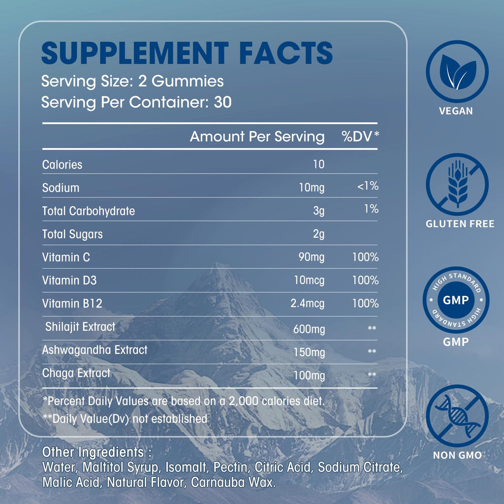 Natural immunity support shilajit gummies