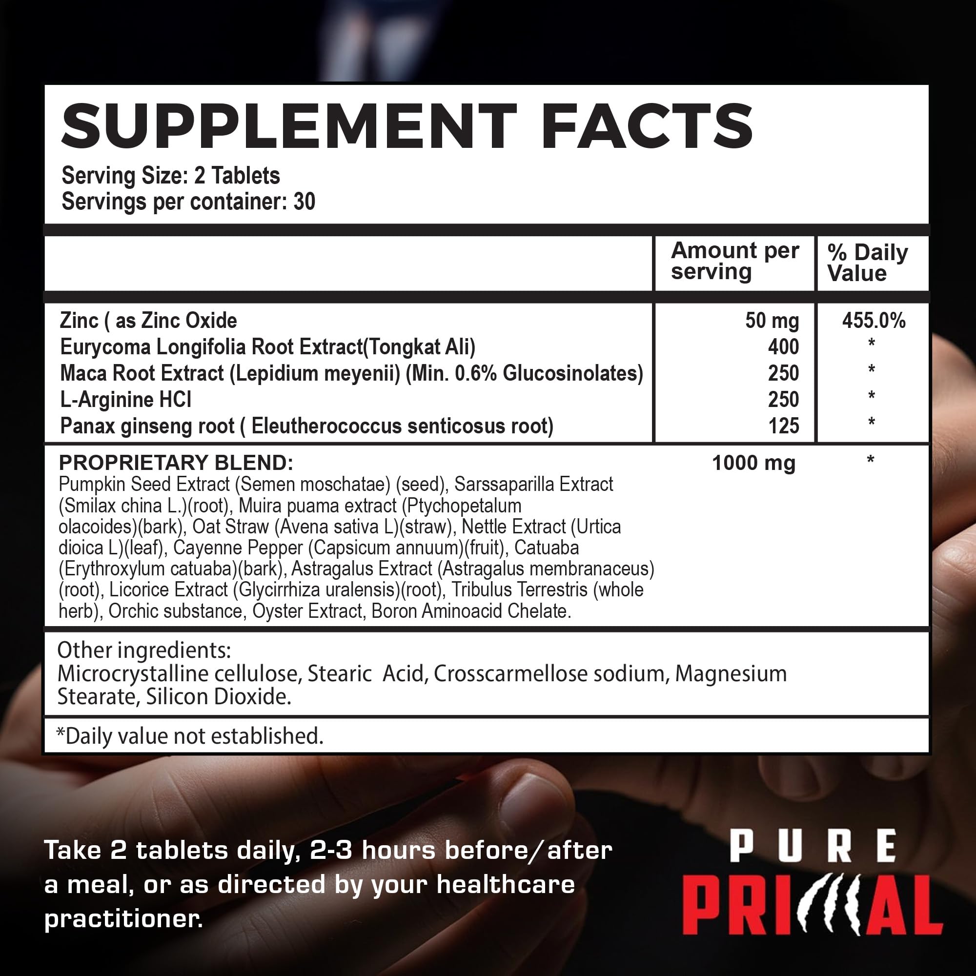 Natural ingredients for men's vitality
