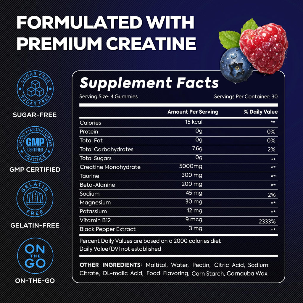 Natural ingredients in creatine gummies