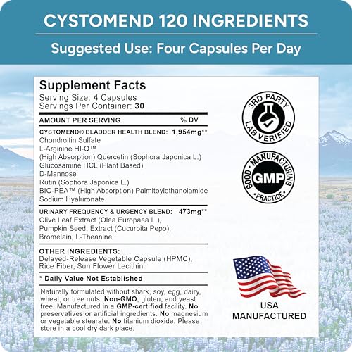 Natural ingredients in CYSTOMEND vitamin & mineral supplements