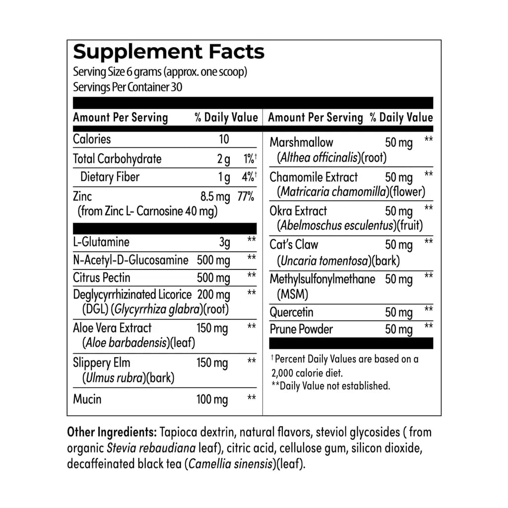 natural ingredients in gut health supplement