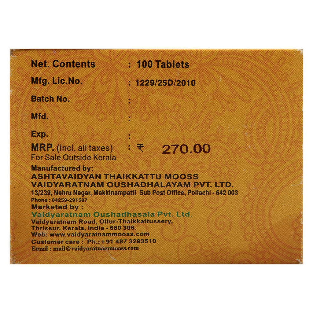 natural ingredients in Kashaya Gulika tablets