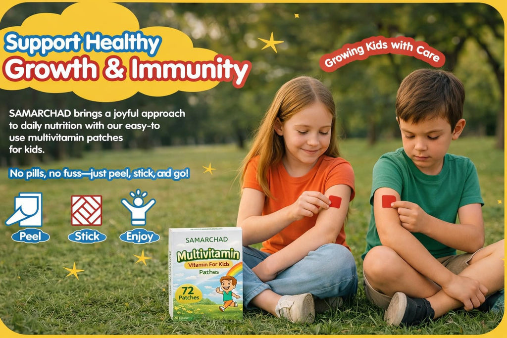 Natural ingredients in kids multivitamin patches