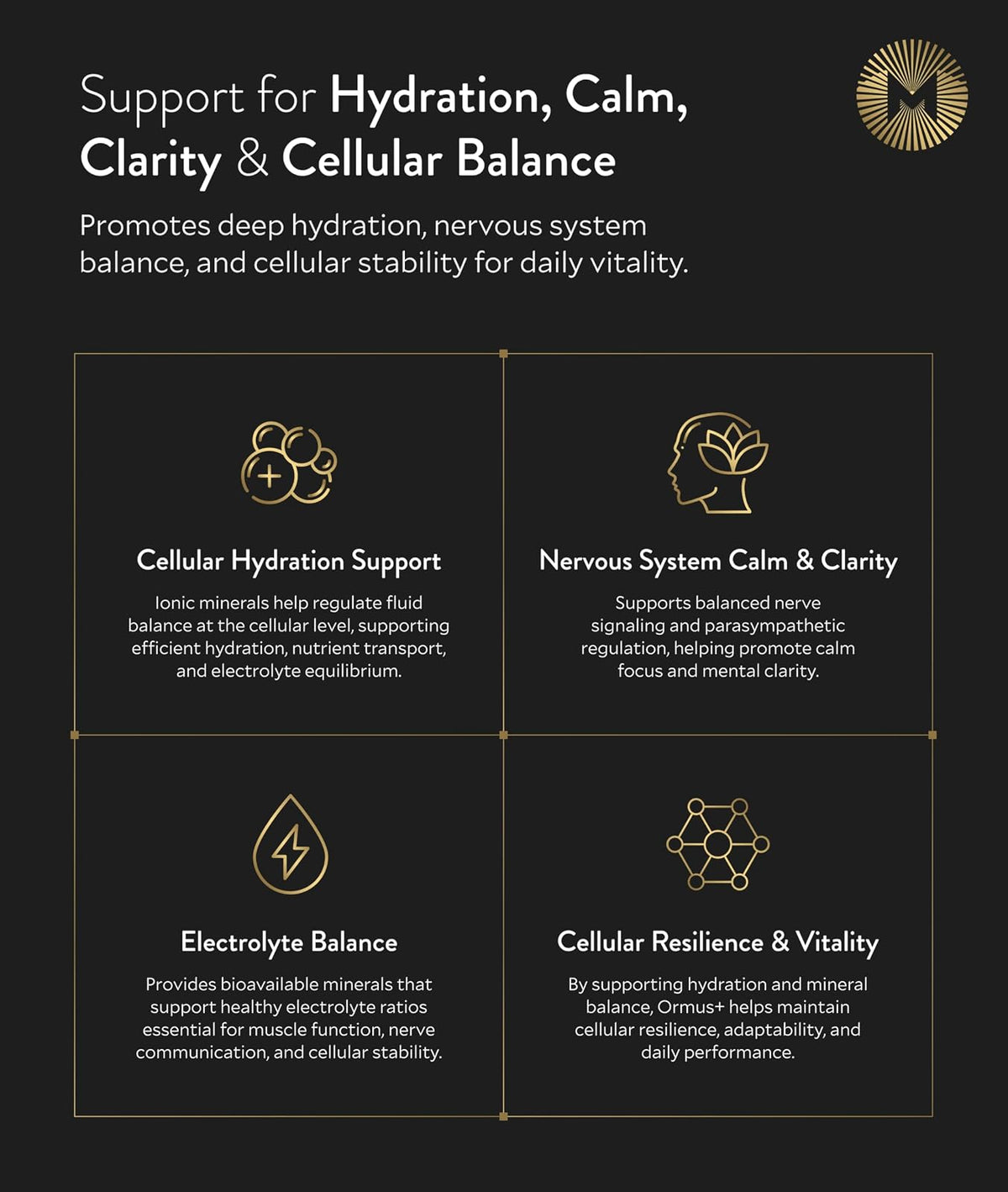 Natural ingredients in Ormus+ formula
