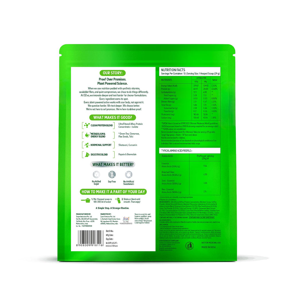 Natural ingredients in OZiva protein