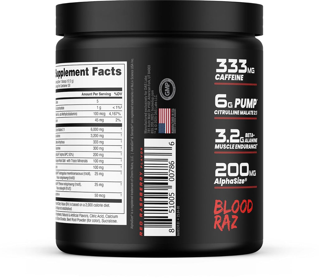 natural ingredients in pre-workout supplement