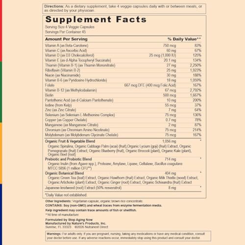 natural ingredients in Stop Aging Now