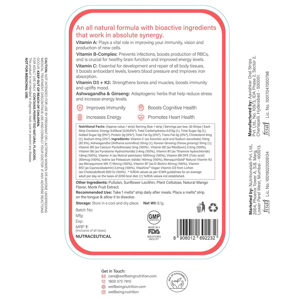 natural ingredients in WELLBEING multivitamins