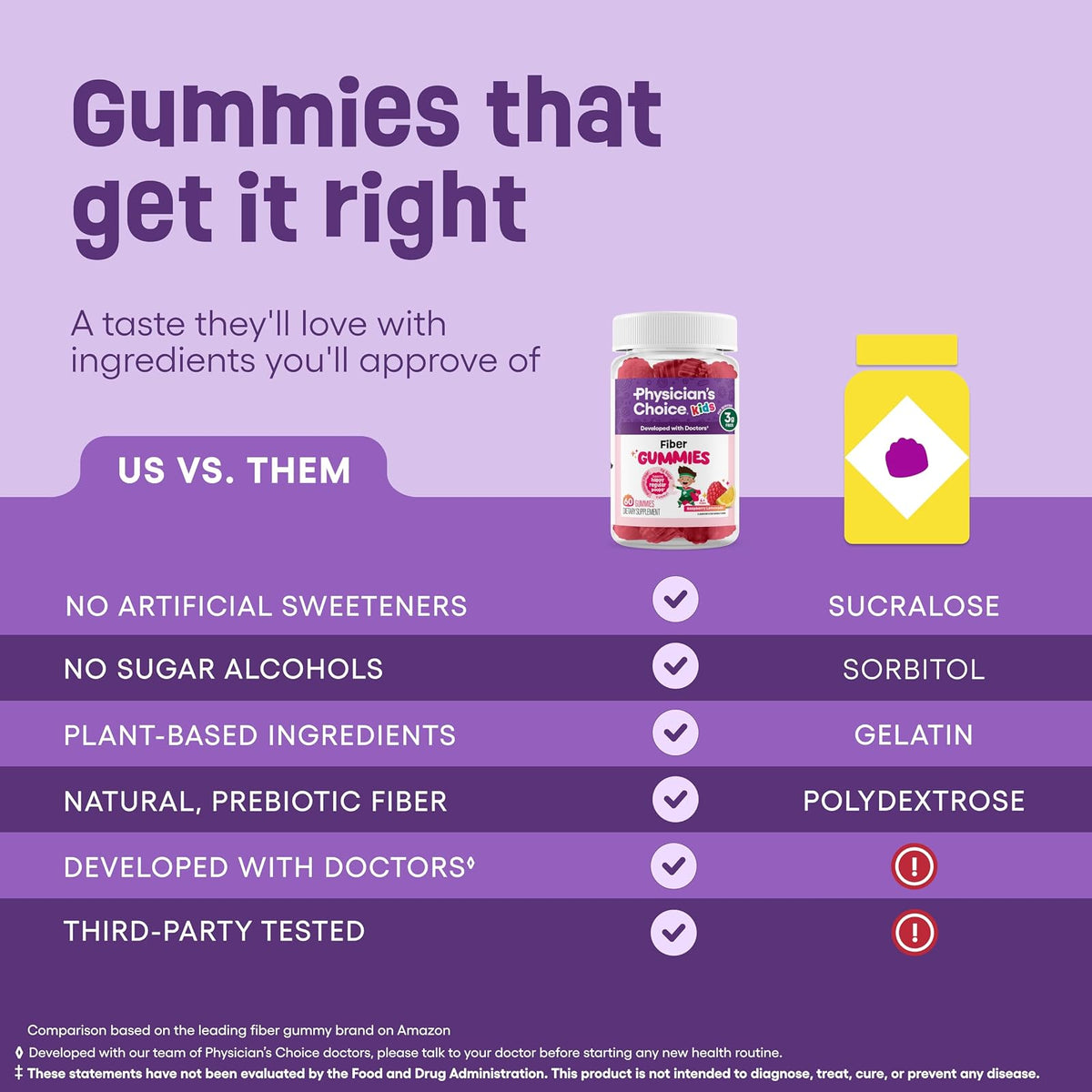 natural ingredients kids fiber gummies