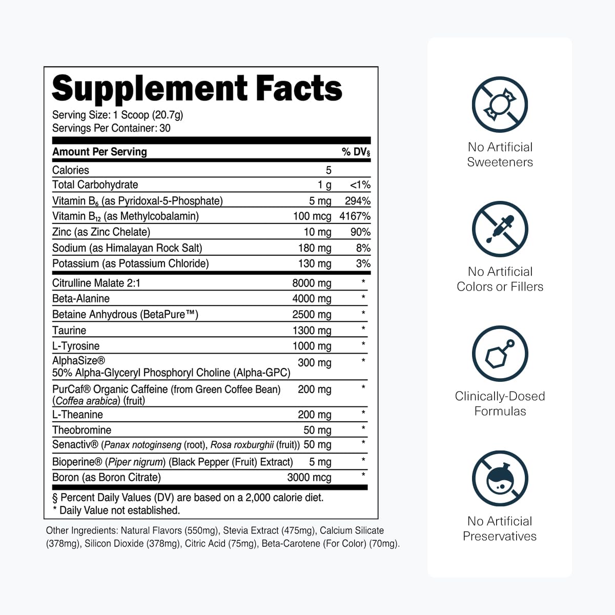 natural ingredients pre-workout supplement