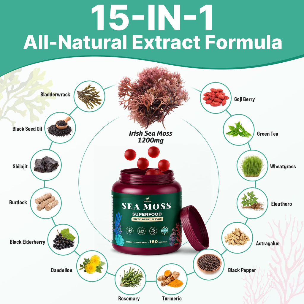 Natural Irish sea moss gummies benefits