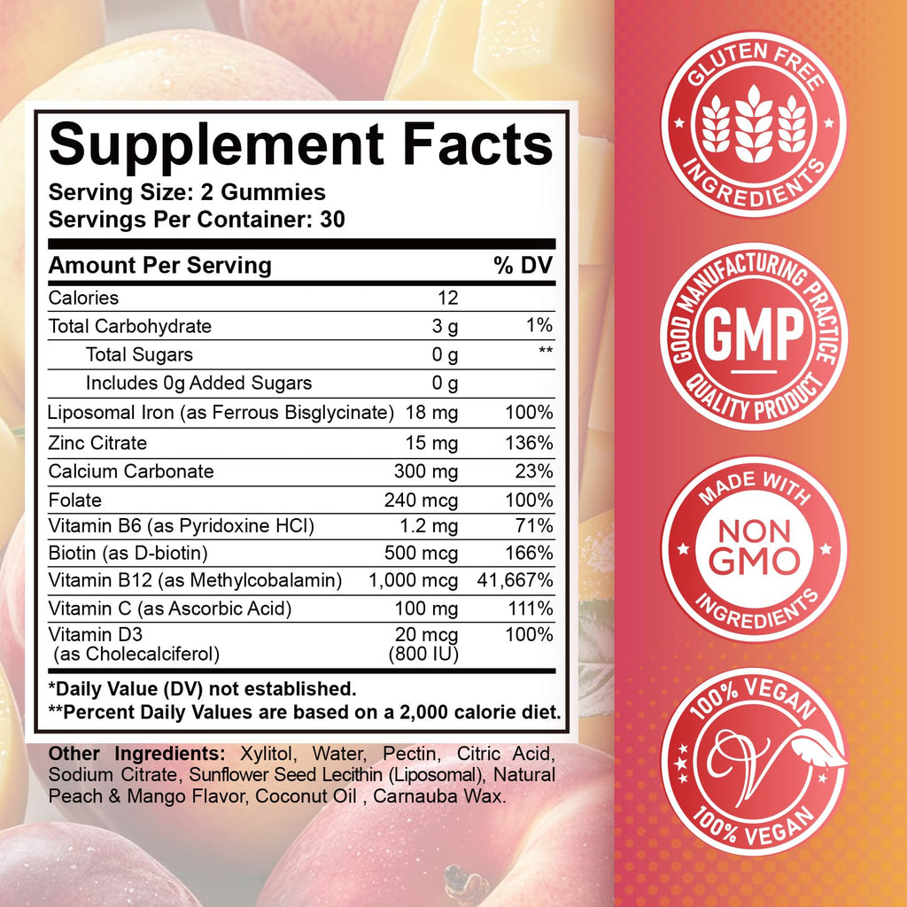 natural iron gummies for improved vitality