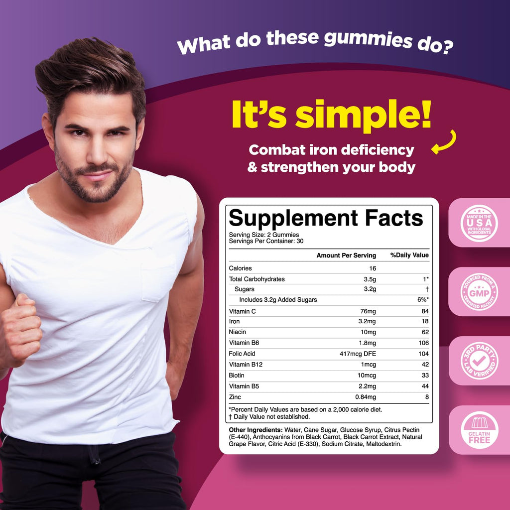 natural iron gummies for overall wellness