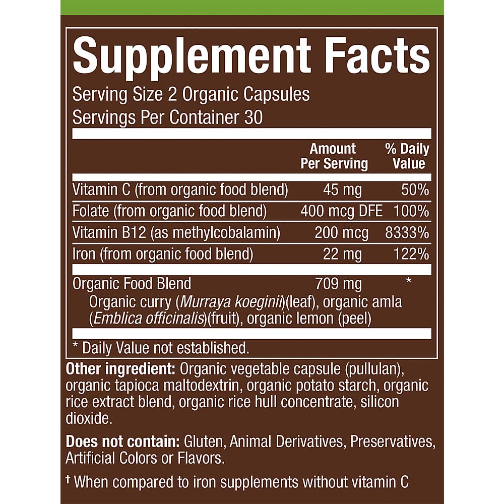 Natural iron mineral formula capsules