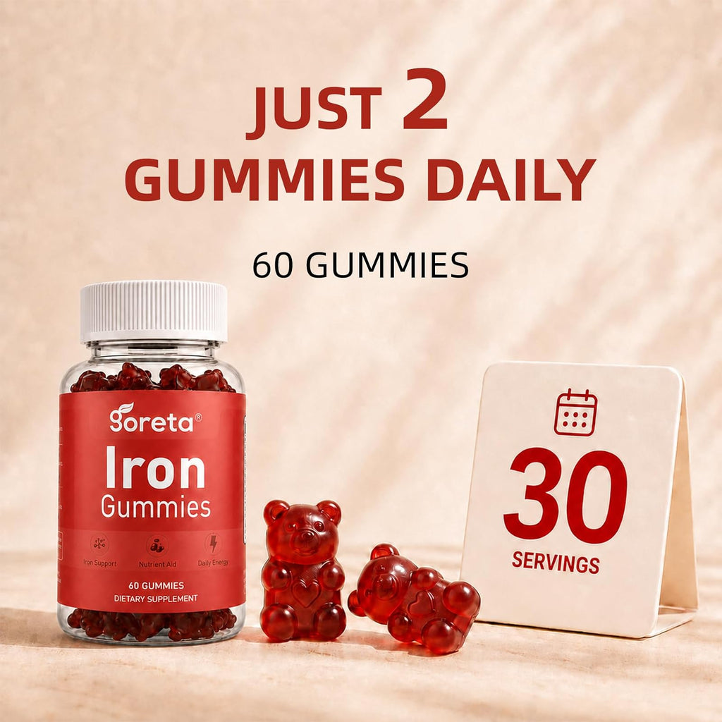 Natural iron source in gummy form