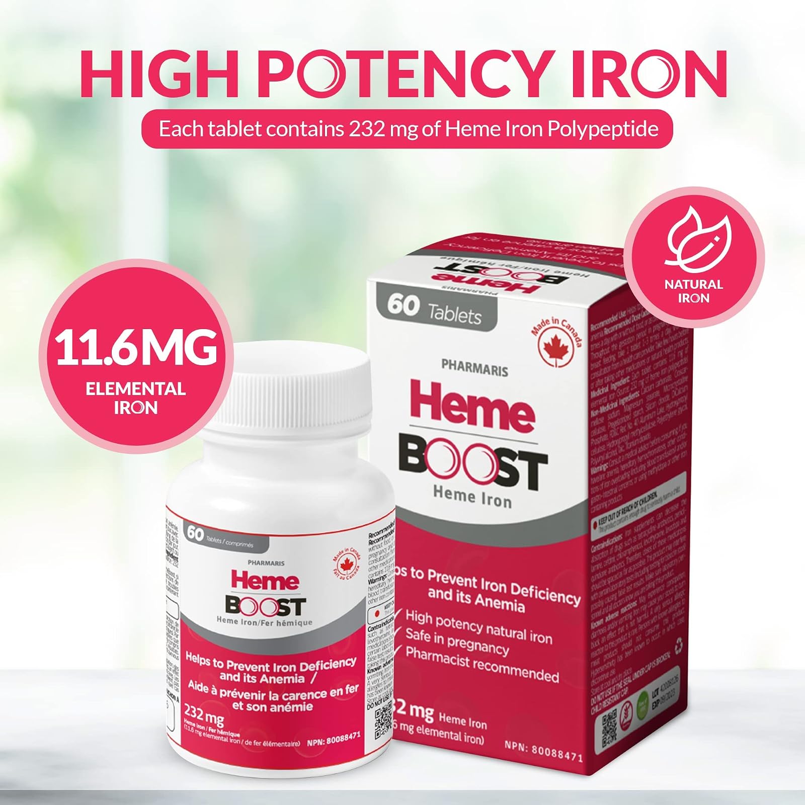 Natural iron supplement for vitality