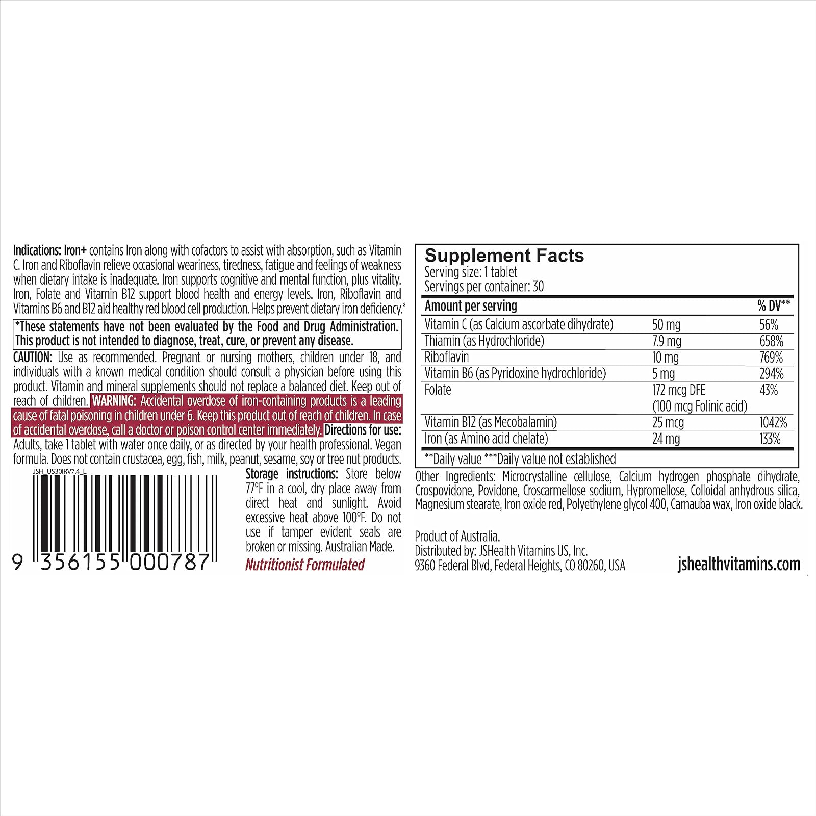 natural iron supplement for vitality