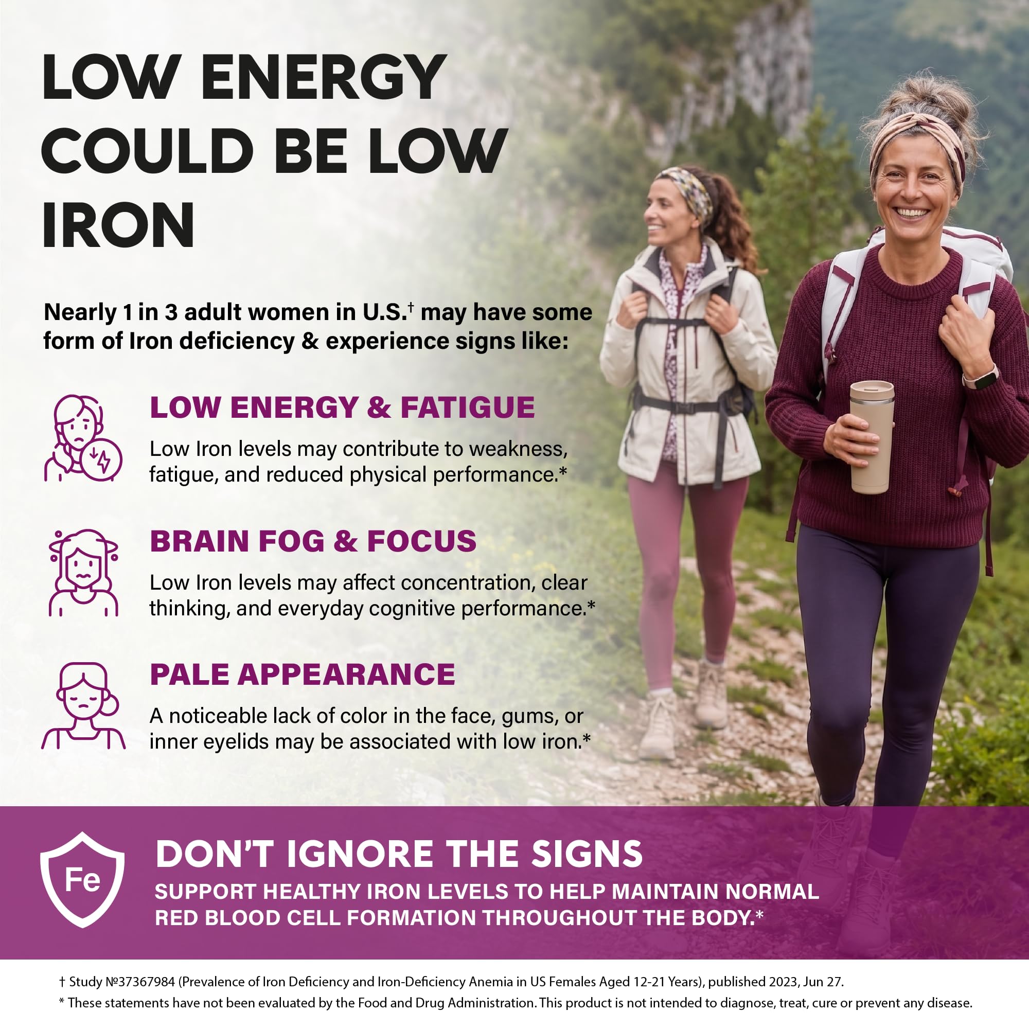 natural iron support for active women