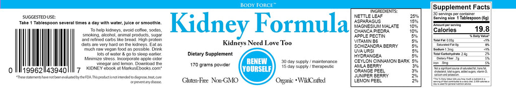 Natural kidney health support supplement