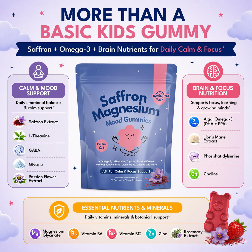 Natural kids vitamins with saffron