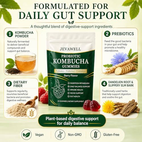 Natural kombucha gummies for wellness