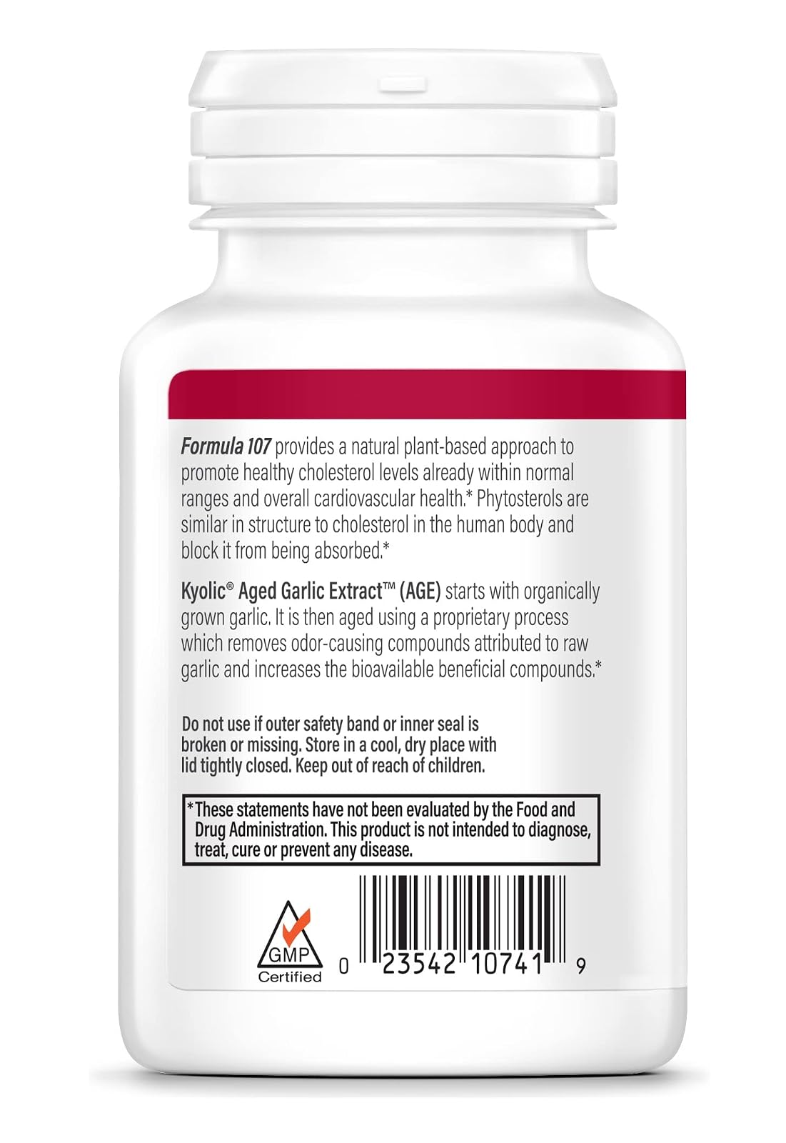 natural Kyolic garlic supplement capsules