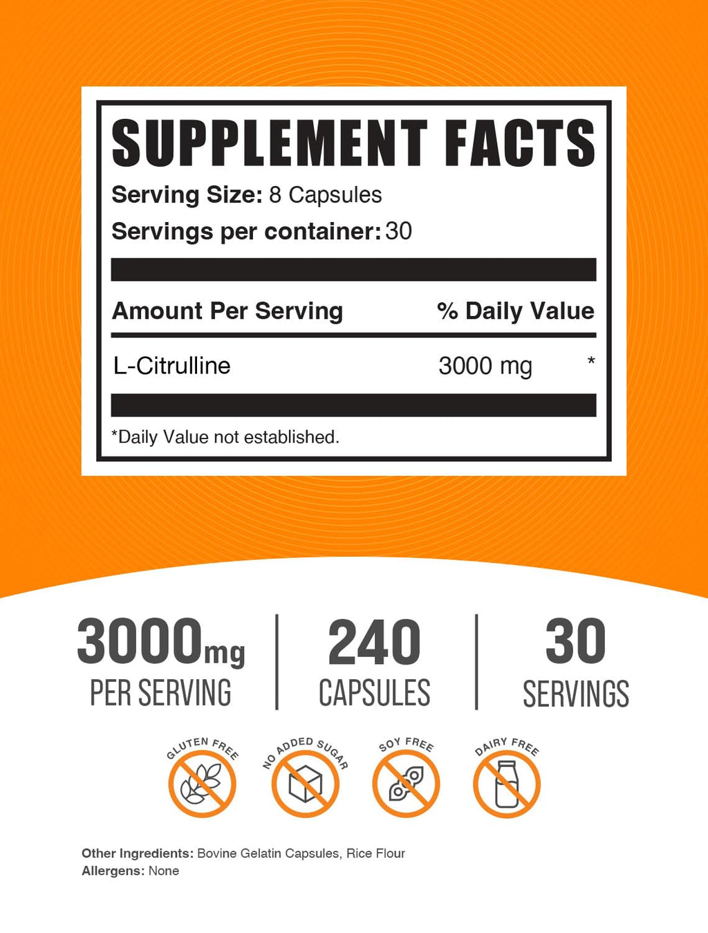 Natural L-Citrulline for muscle support