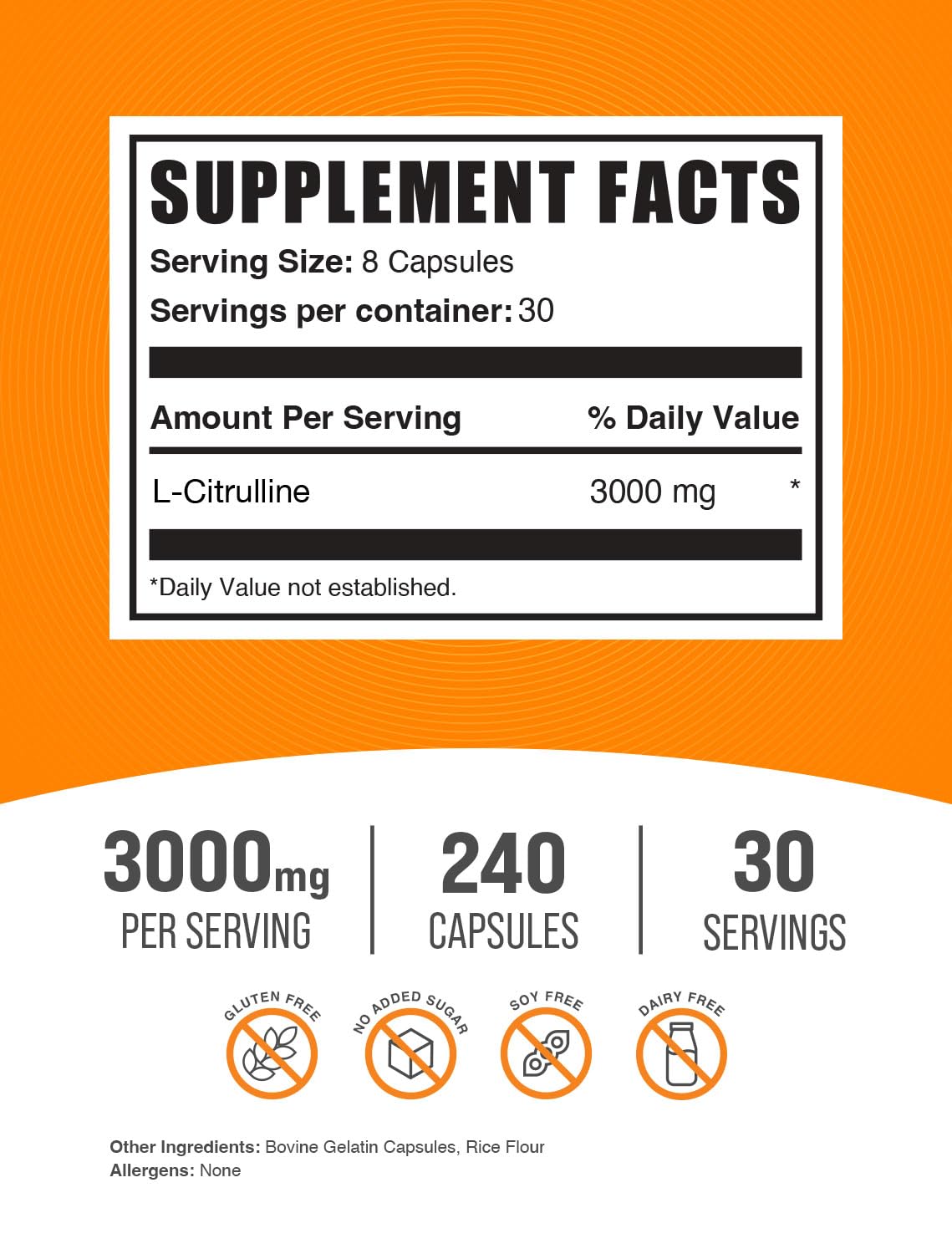 Natural L-Citrulline for muscle support