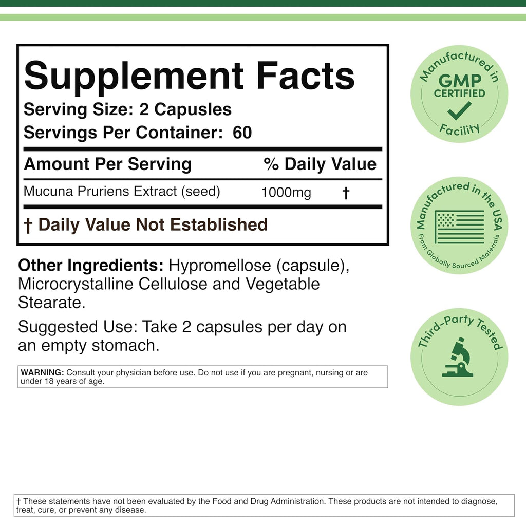 Natural L-Dopa supplement for wellness