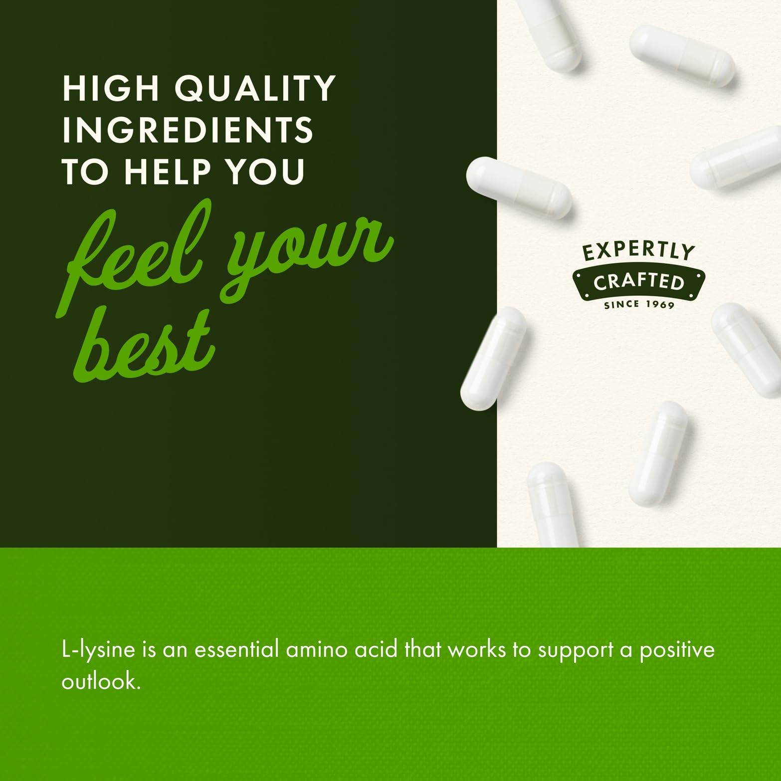 Natural L-Lysine powder for wellness