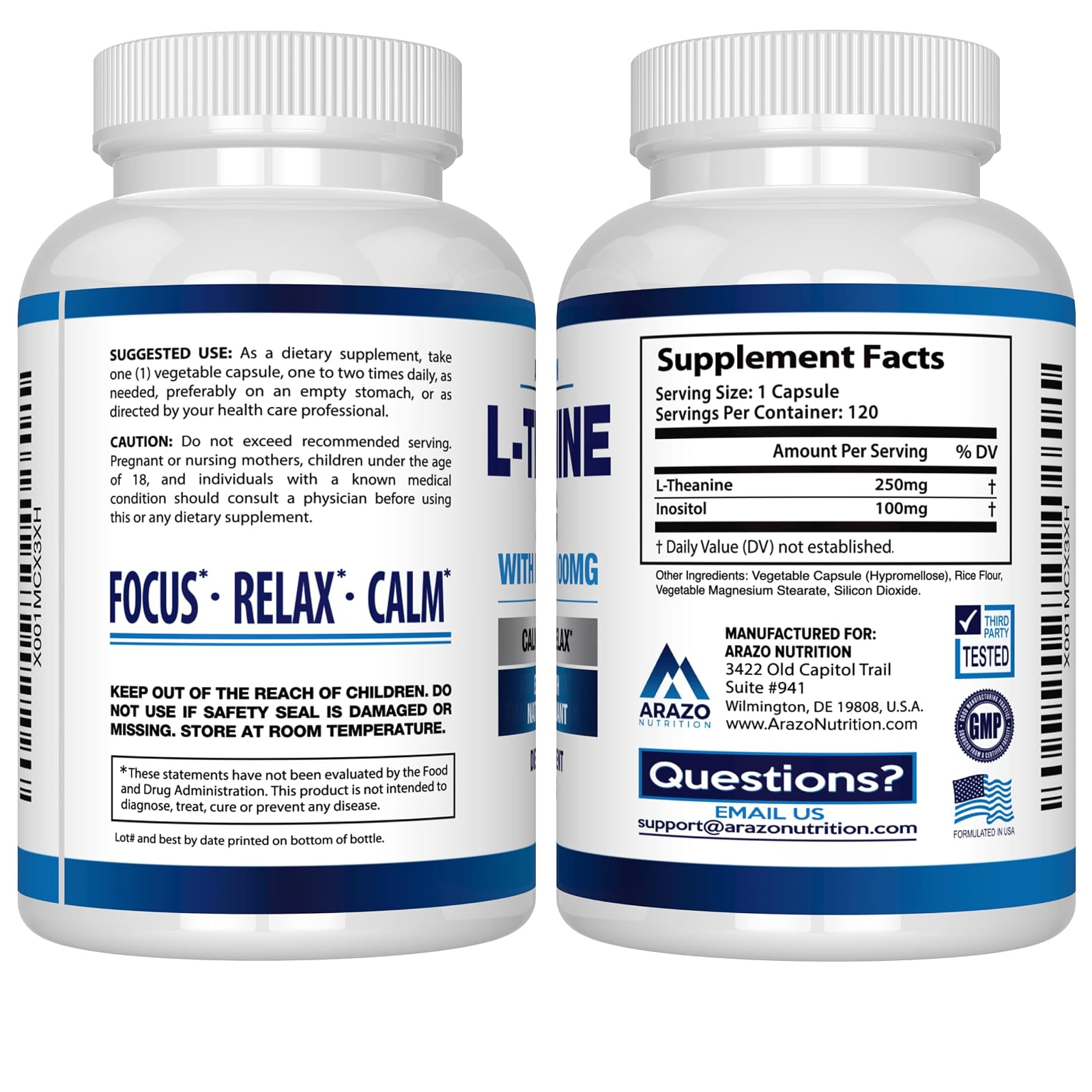 Natural L-Theanine supplement for focus