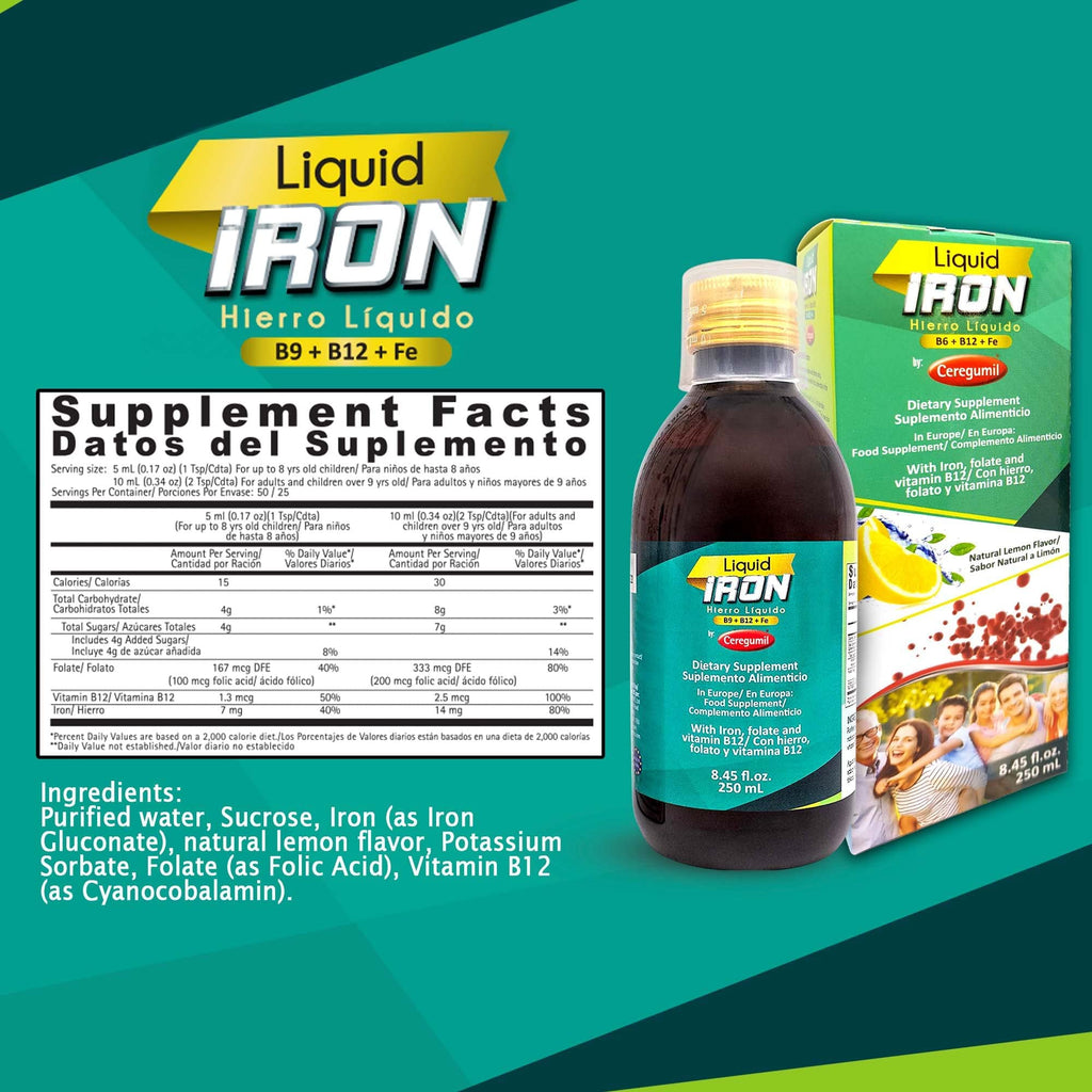Natural lemon flavor iron supplement