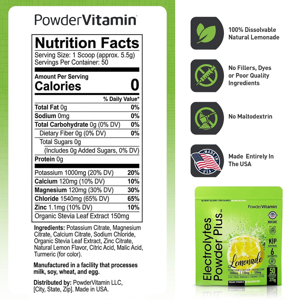 natural lemon flavour electrolyte mix