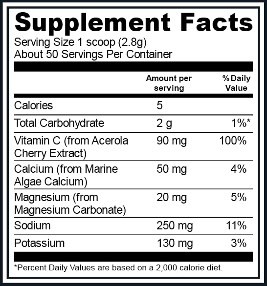 natural lemon flavour electrolyte powder