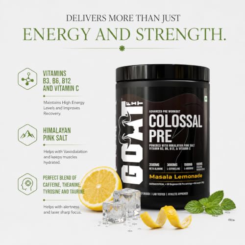 Natural lemon flavour pre workout supplement
