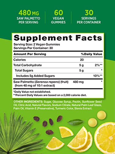 natural lemon flavour saw palmetto