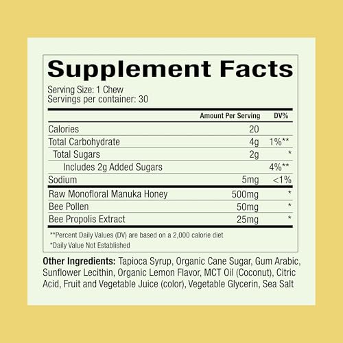 Natural lemon herbal supplement chews