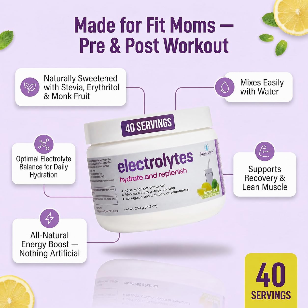 natural lemon lime flavour electrolytes