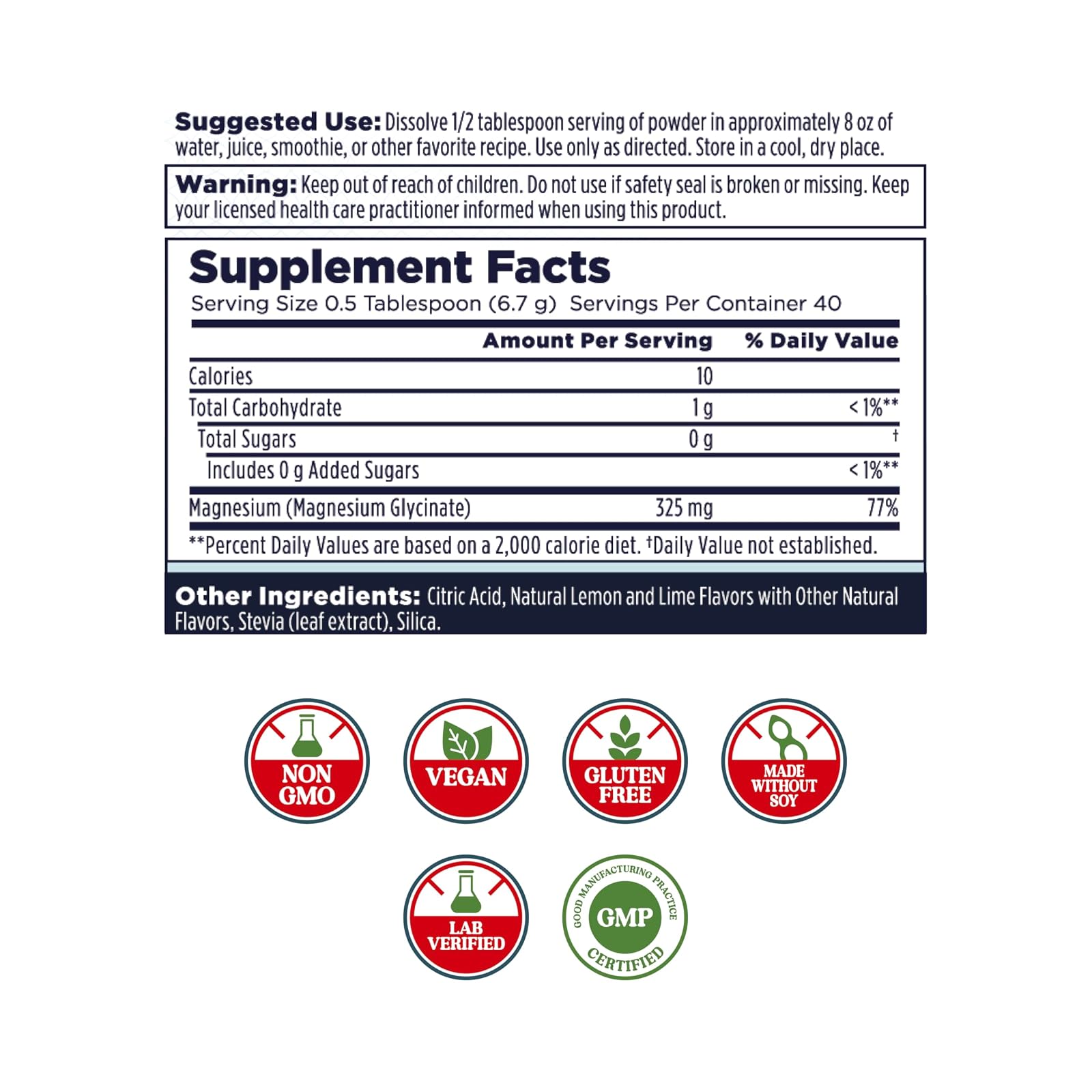 natural lemon lime magnesium supplement