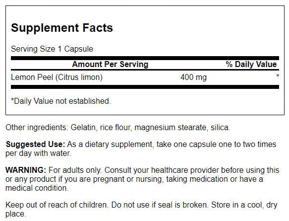 natural lemon peel extract capsules