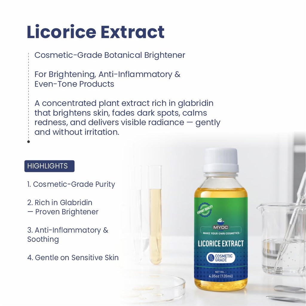 Natural licorice root extract for cosmetics