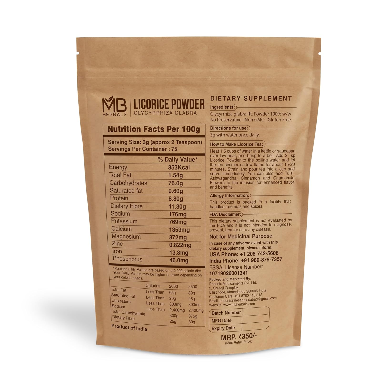 natural licorice root powder for health