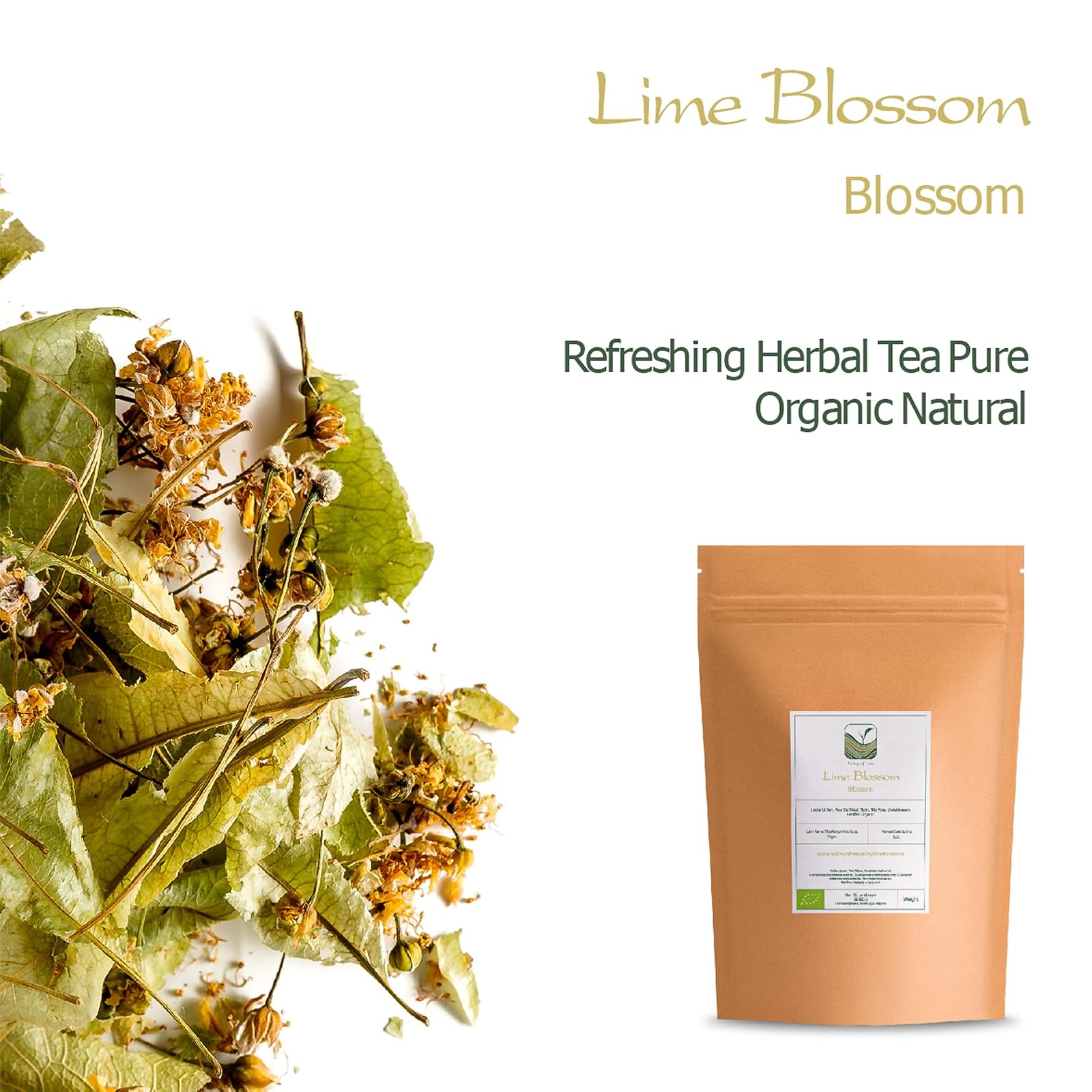 Natural linden flower herbal infusion