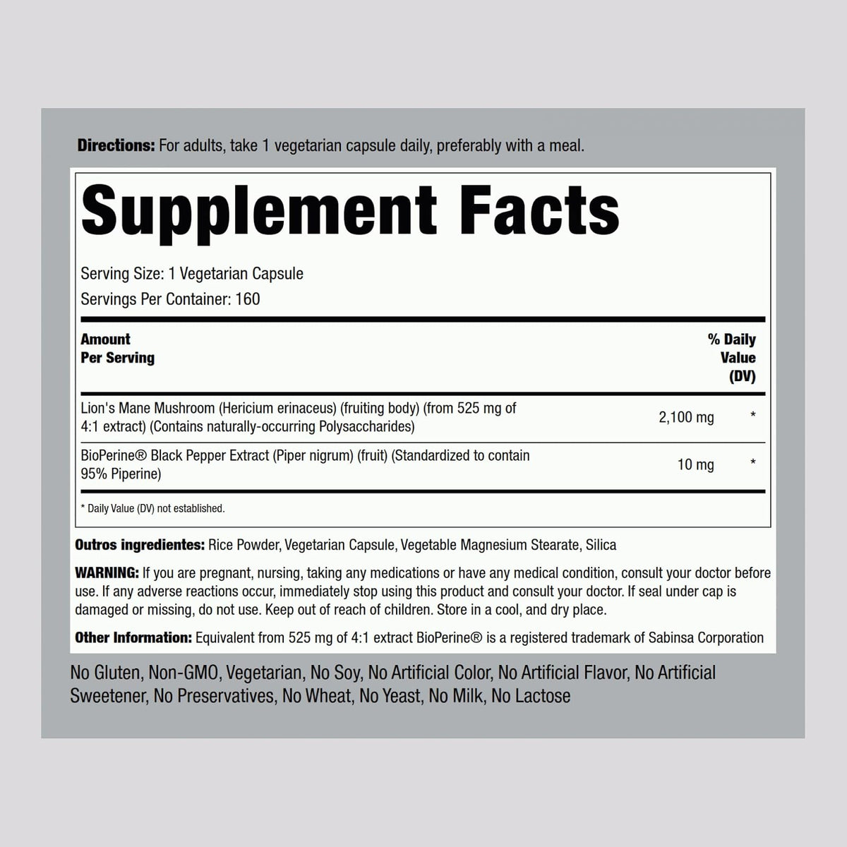 natural lion's mane brain support