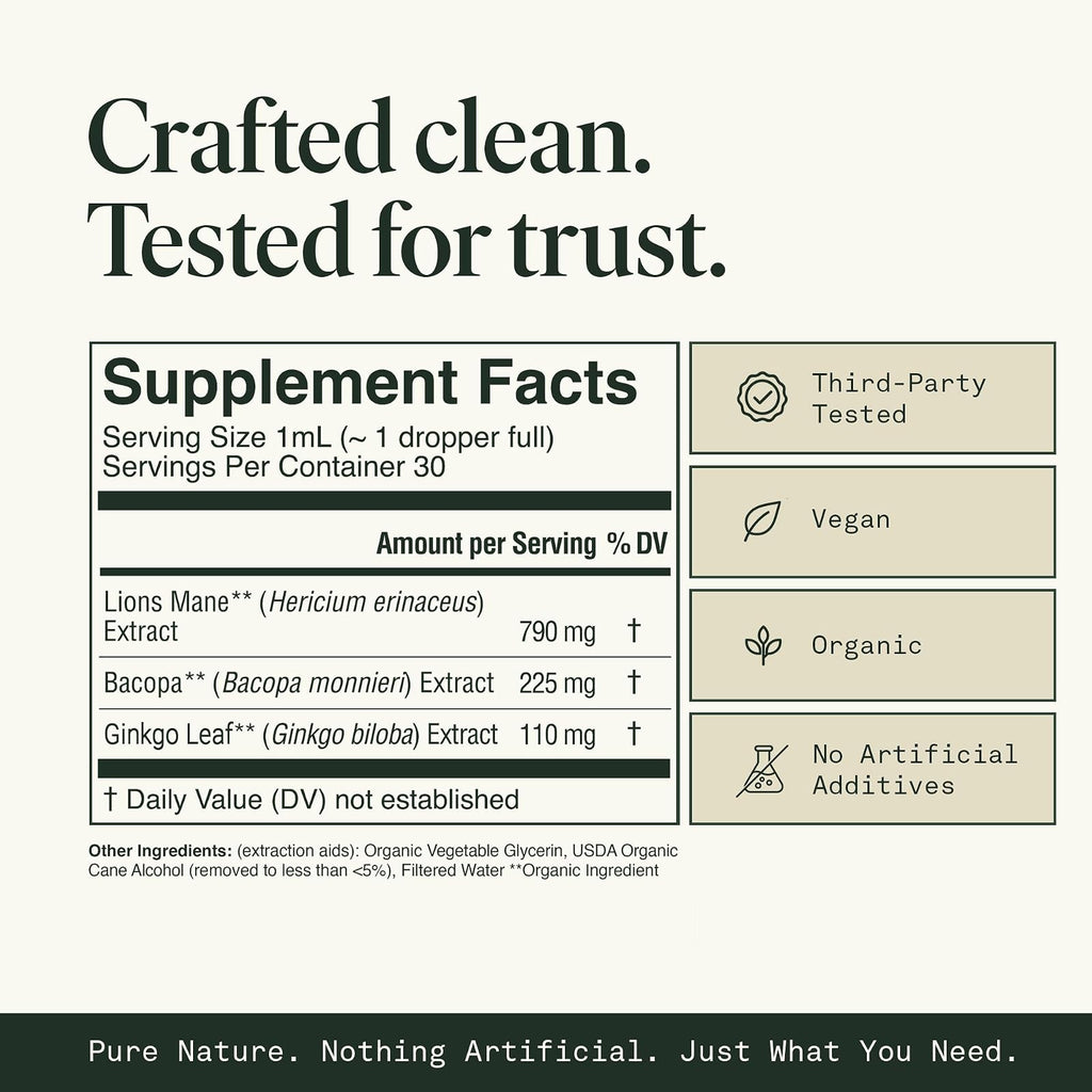 natural lion's mane for focus