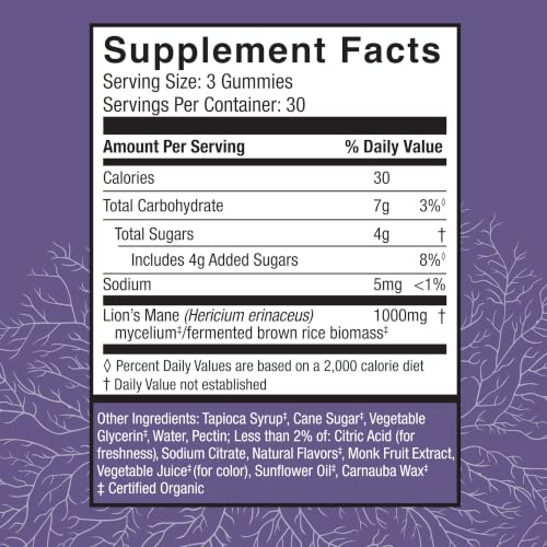 Natural Lion's Mane gummies for focus