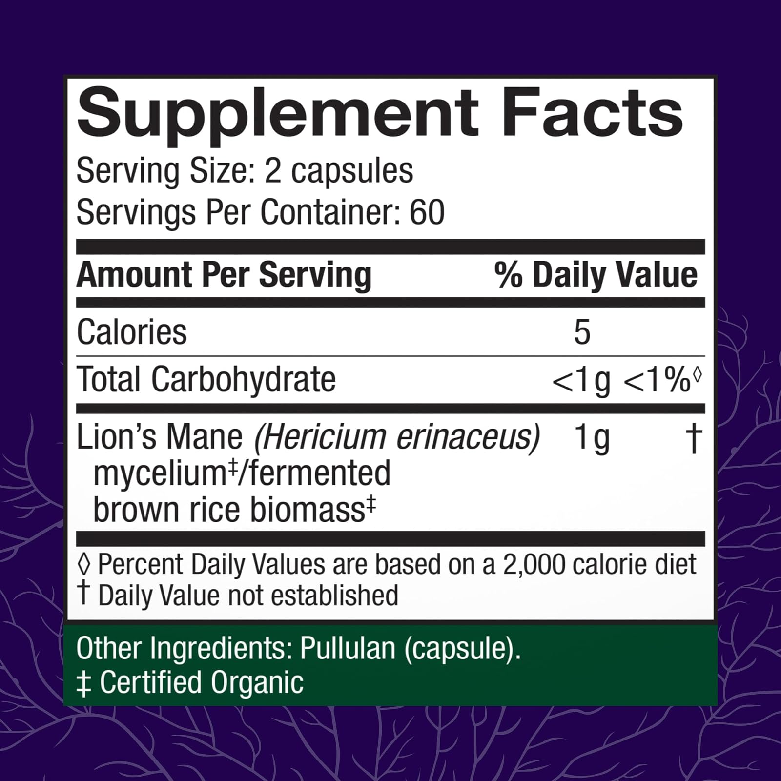 natural lion's mane mushroom supplement
