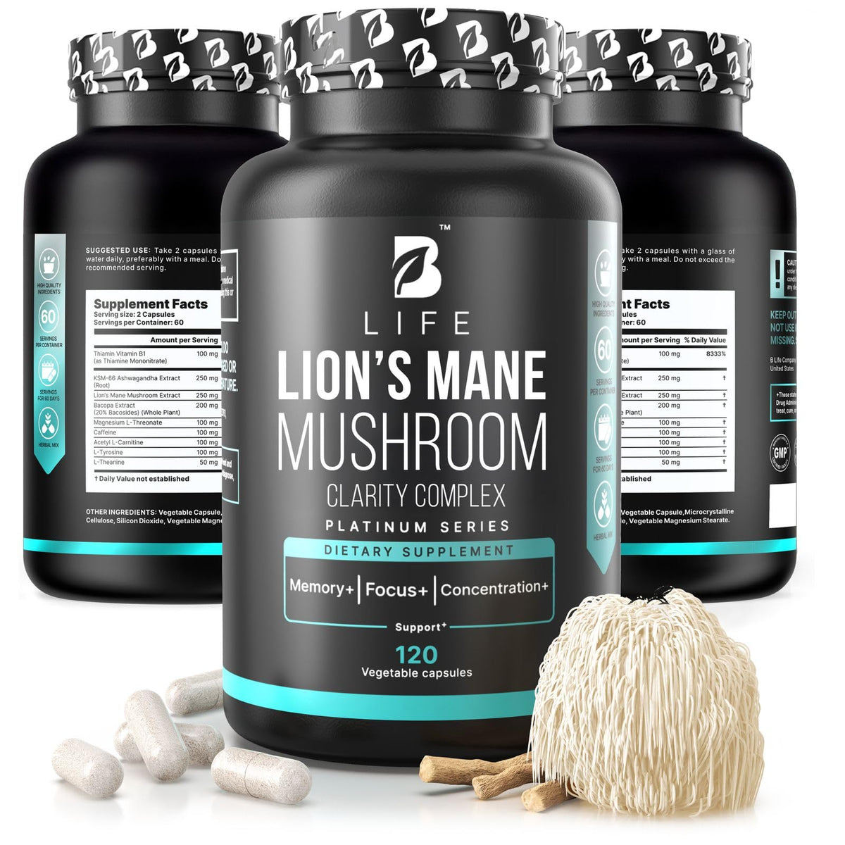 natural lion's mane supplement capsules