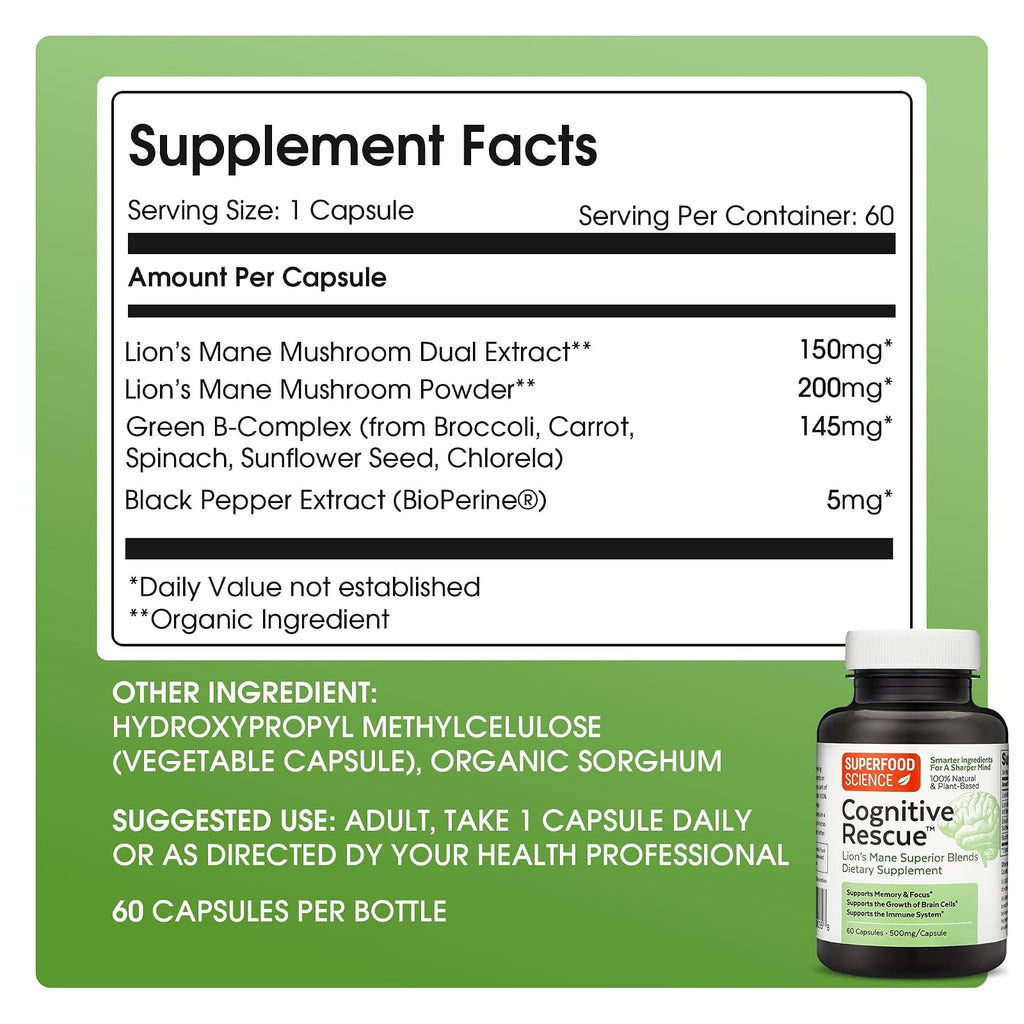 natural lion's mane supplement capsules