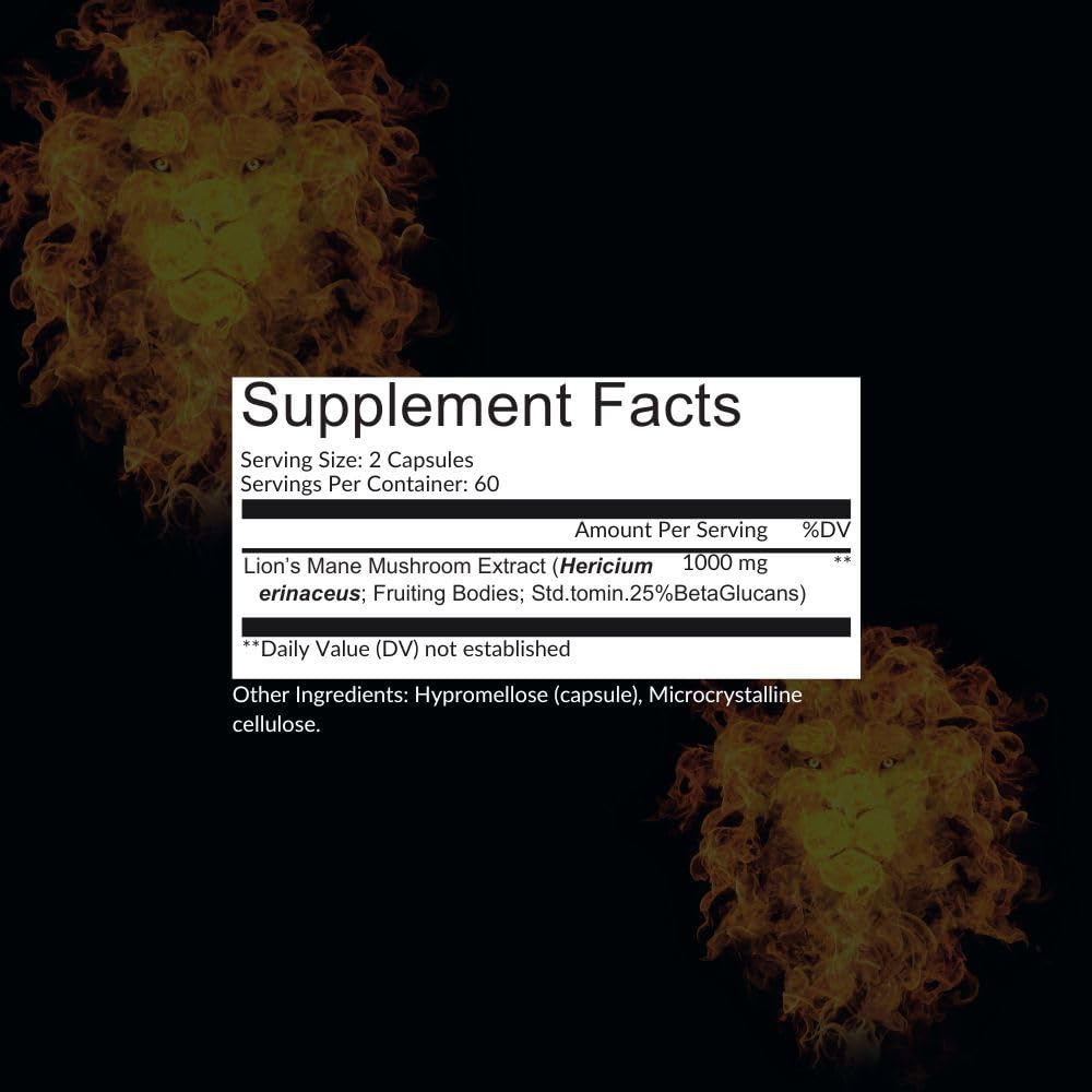 natural lion's mane supplement capsules